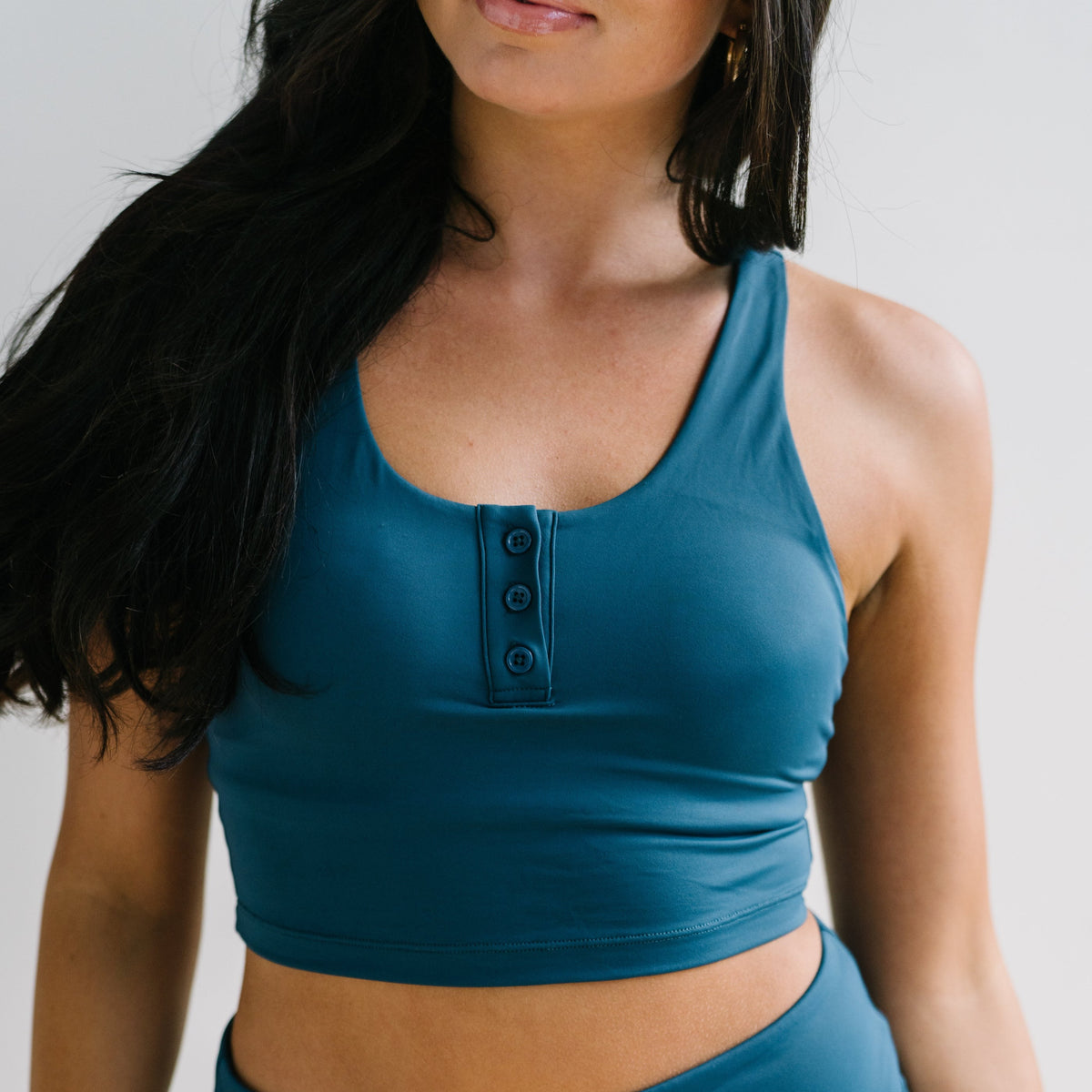 Henley Bikini Crop Top - Teal (FINAL SALE) – Maven Thread