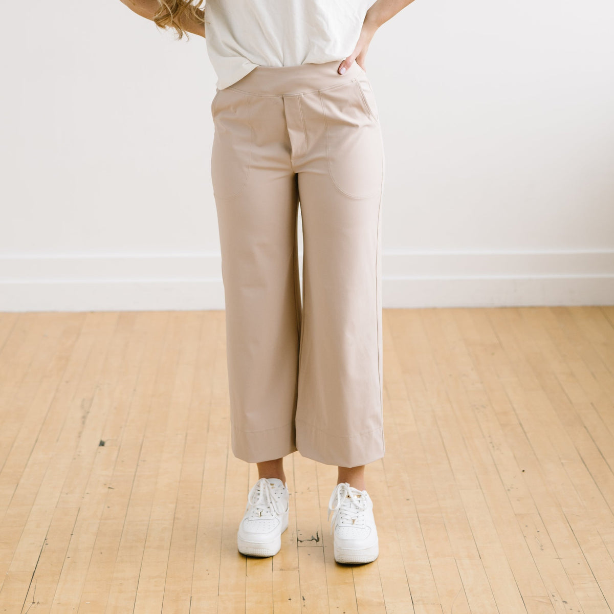Work Hard Play Hard Wide Leg Trouser - Light Khaki | MT LUXE – Maven Thread